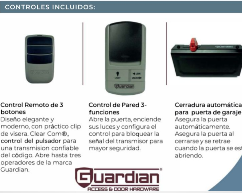 Abrepuerta de Garaje, Modelo 928 – GUARDIAN
